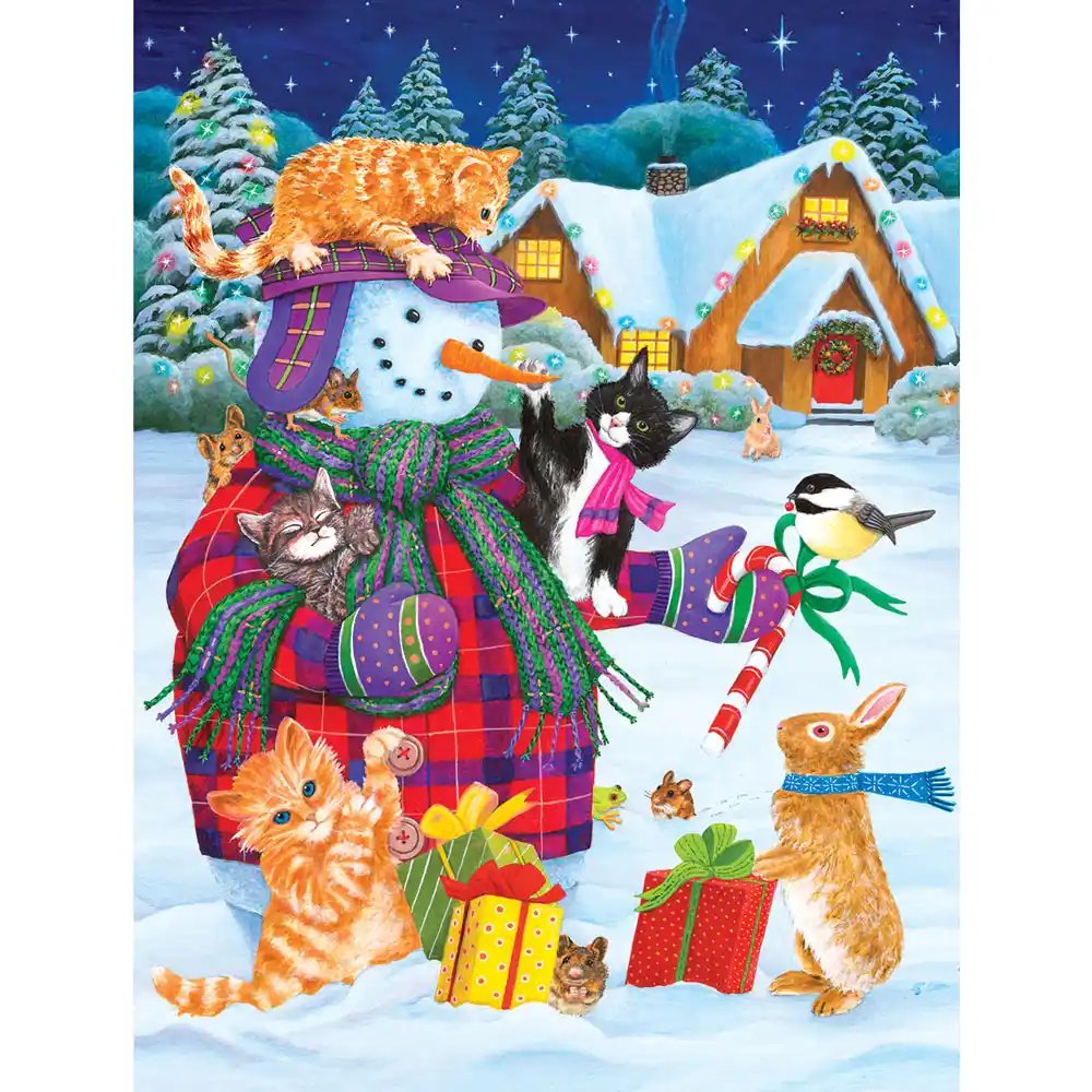 Solve Snowman's Surprise Guests (Medium) jigsaw puzzle online with 100 ...