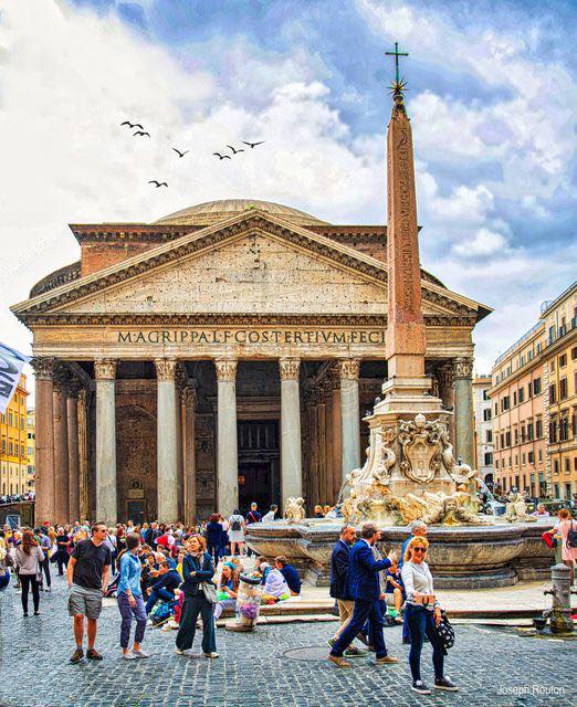 Solve Pantheon in Rome, Italy. jigsaw puzzle online with 80 pieces
