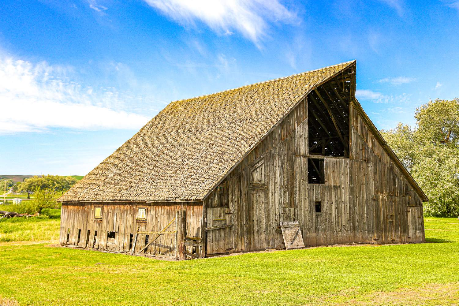 Solve ANOTHER TIRED AGING BARN jigsaw puzzle online with 96 pieces