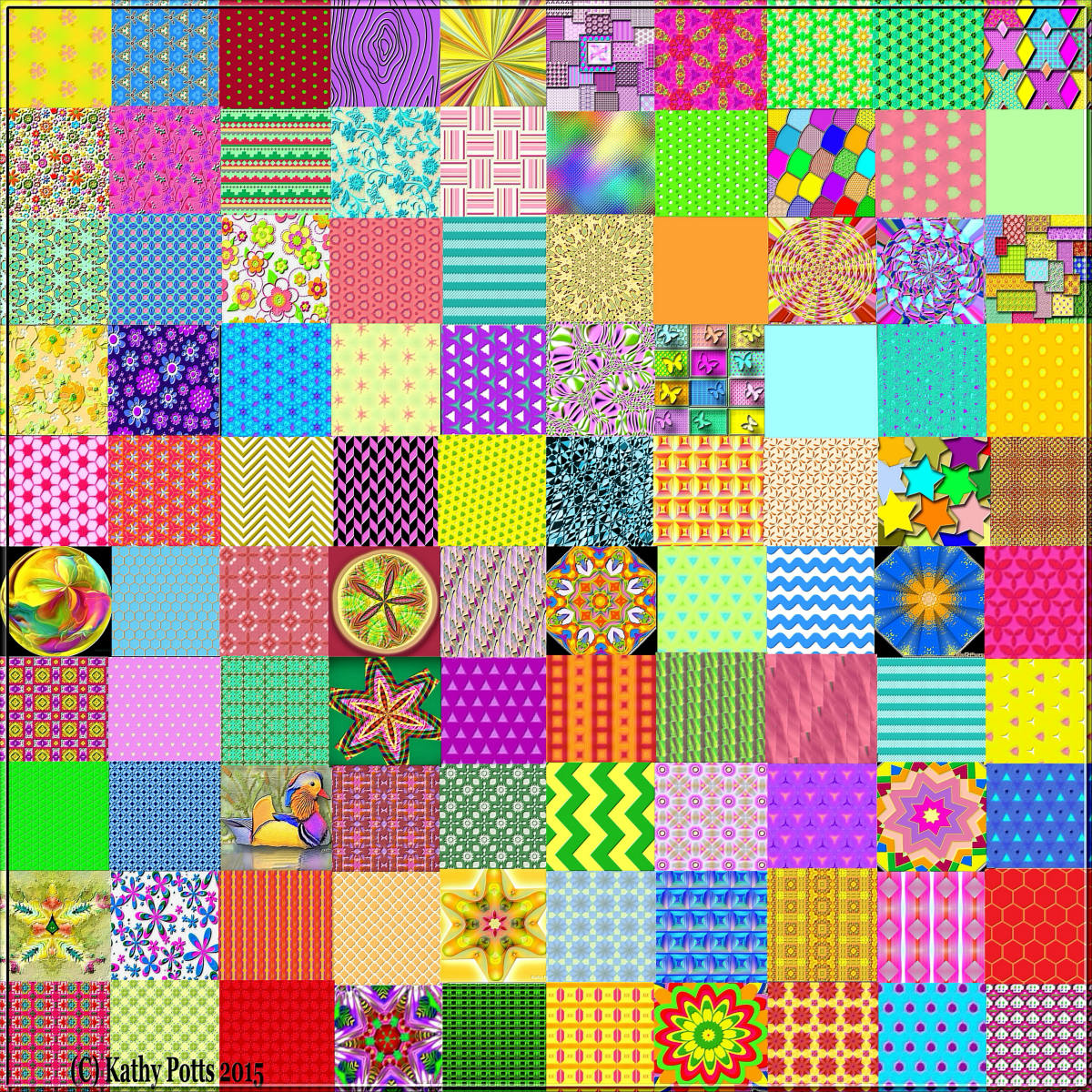 Solve 100 Entirely Different Squares jigsaw puzzle online with 400 pieces