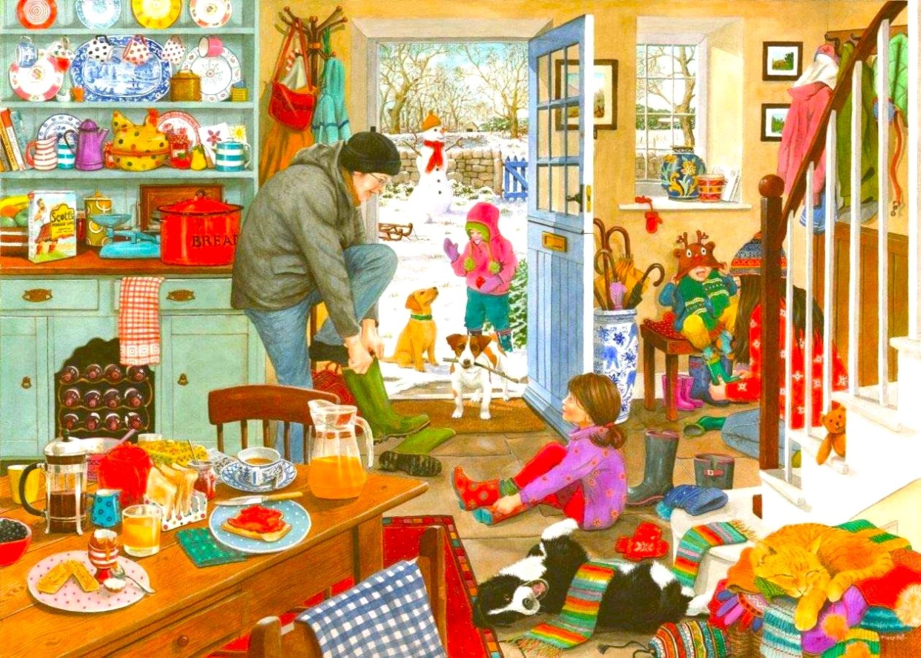 Solve Heading Out for a Walk jigsaw puzzle online with 600 pieces