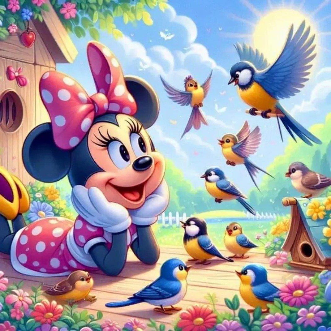 Solve Minnie and her friends jigsaw puzzle online with 36 pieces