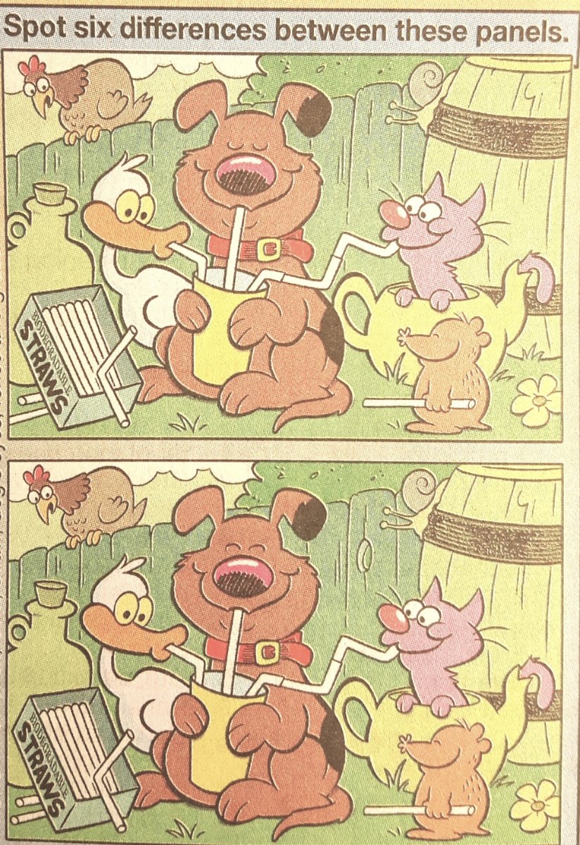 Solve Spot the 6 Differences jigsaw puzzle online with 24 pieces