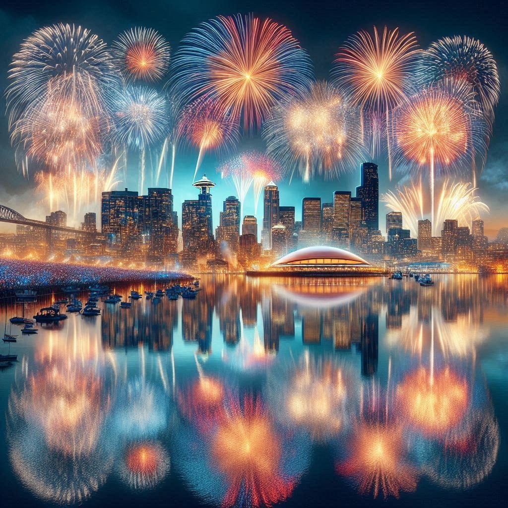 Solve Fireworks Finale jigsaw puzzle online with 49 pieces