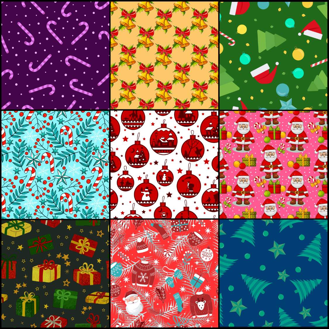 Solve Christmas patterns 11 jigsaw puzzle online with 81 pieces