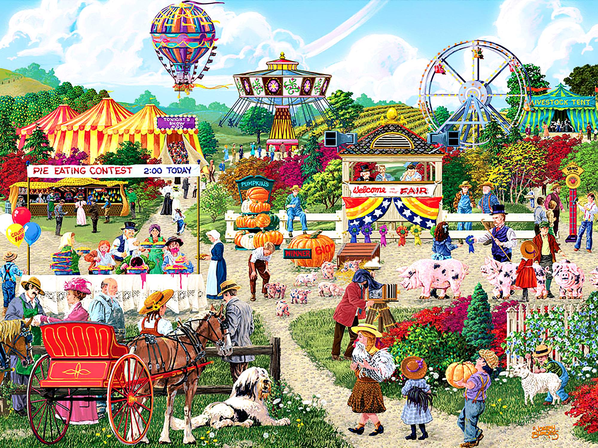 Solve The Fairgoers jigsaw puzzle online with 352 pieces