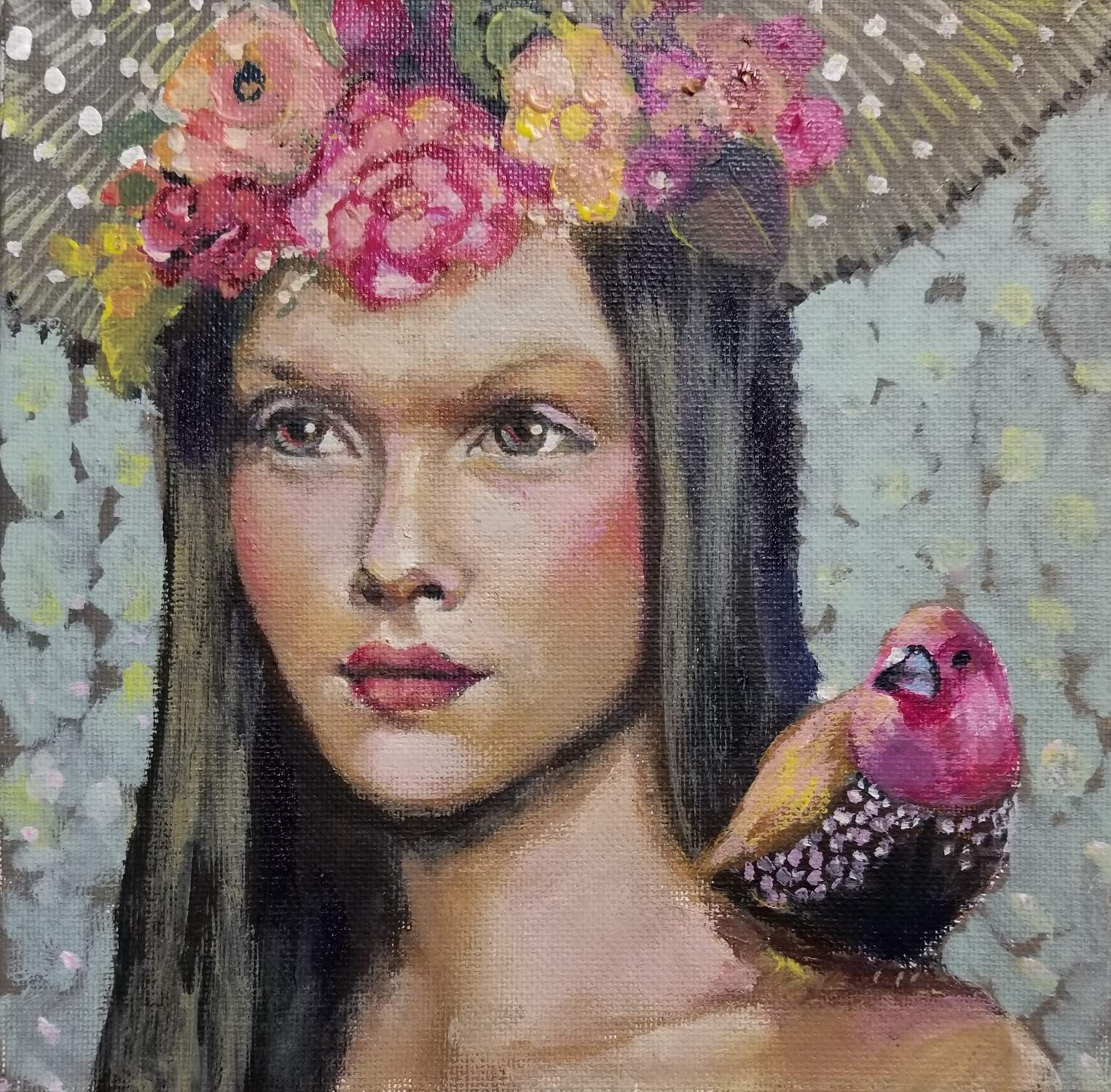 Solve Renata Loree Artwork - 'Pink Bird' jigsaw puzzle online with 196 ...