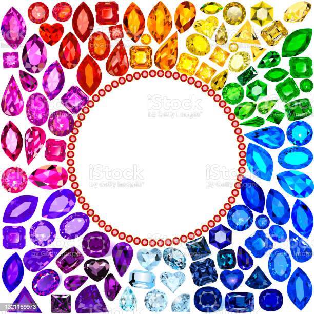 Solve Fun Rainbow Gems jigsaw puzzle online with 64 pieces