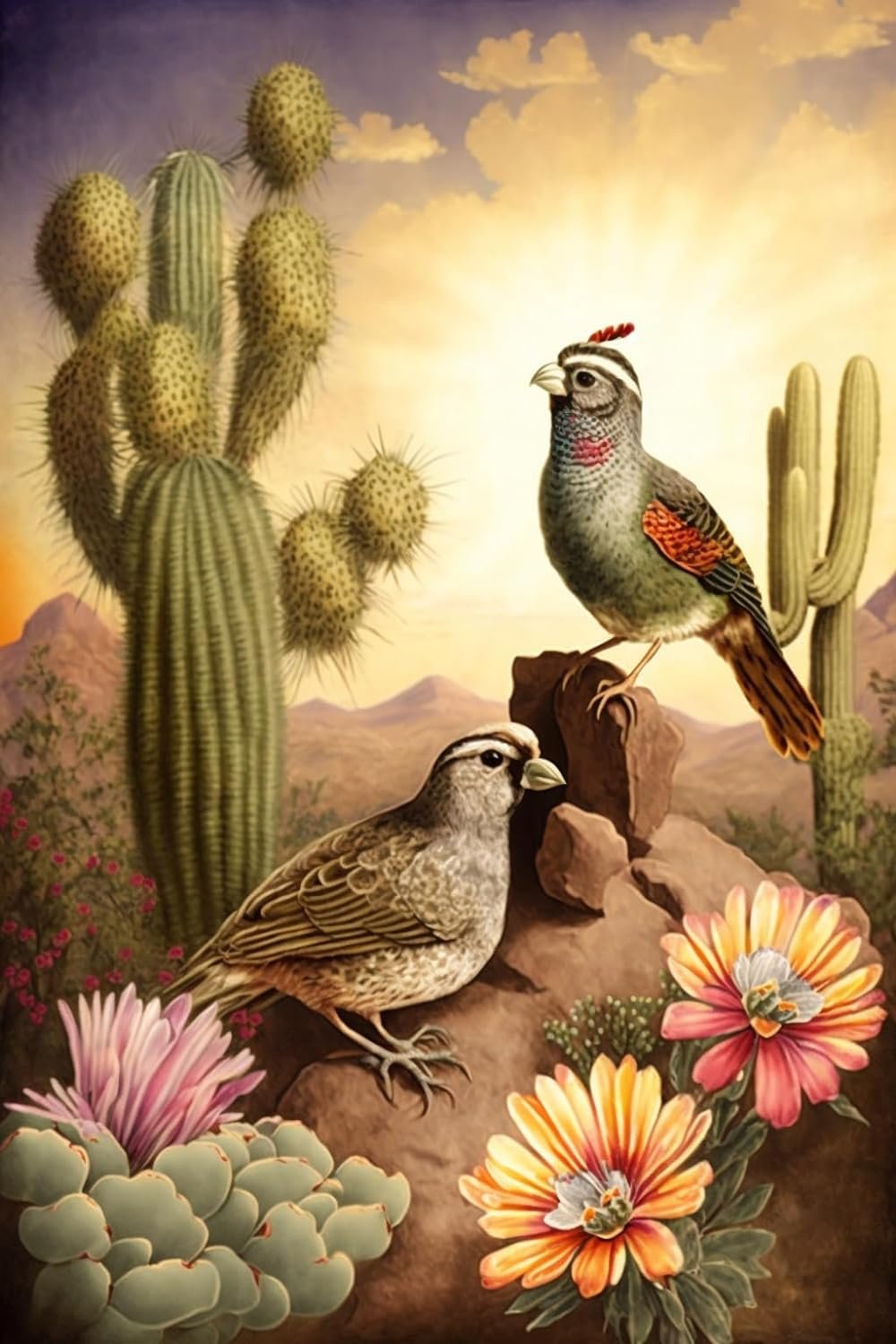 Solve Desert Quail jigsaw puzzle online with 77 pieces