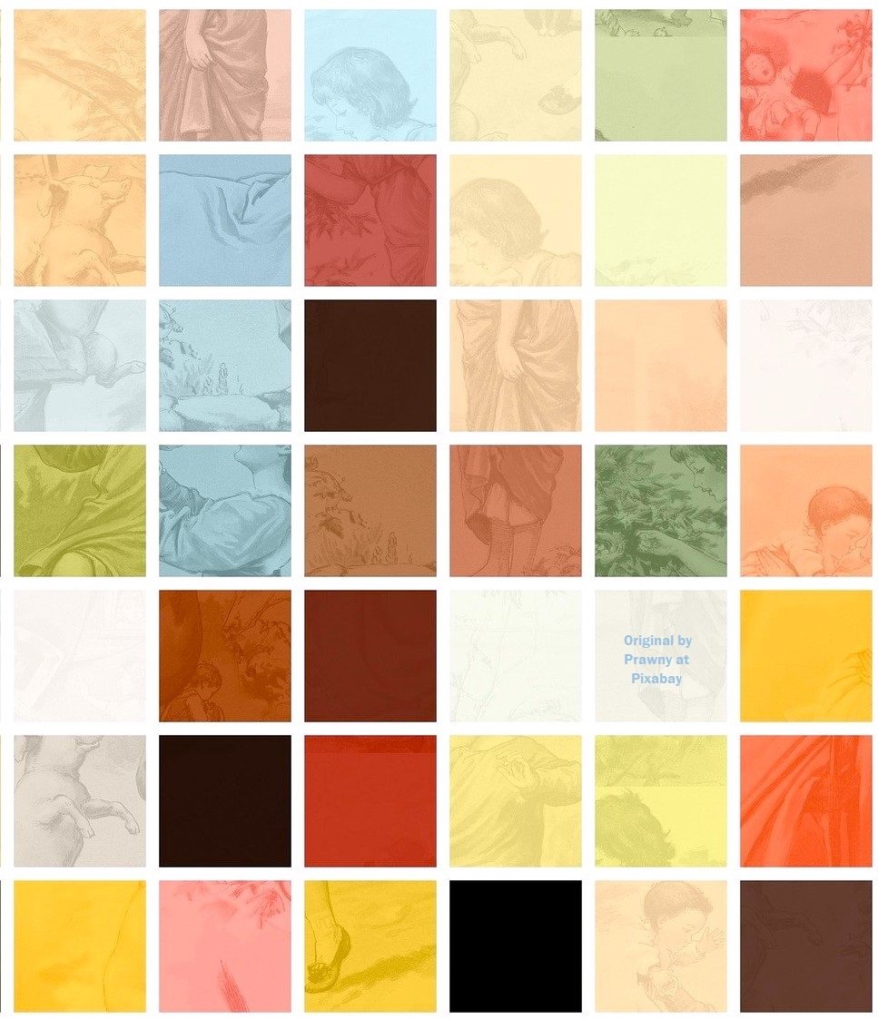 Jigsaw Puzzle | 90 pieces | Colored tiles 🟨⬜⬛🟧 | Jigidi