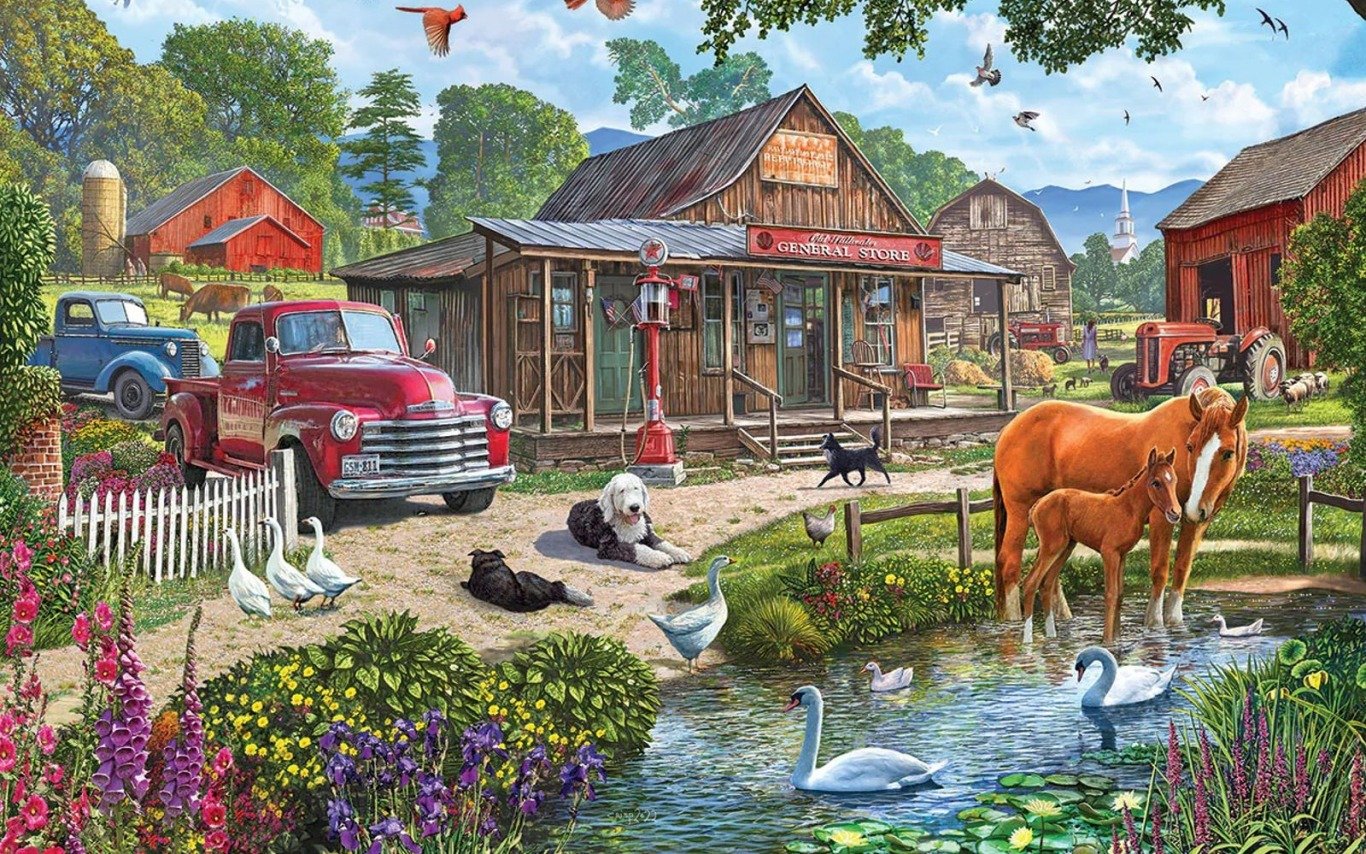Solve Rustic General Store jigsaw puzzle online with 104 pieces
