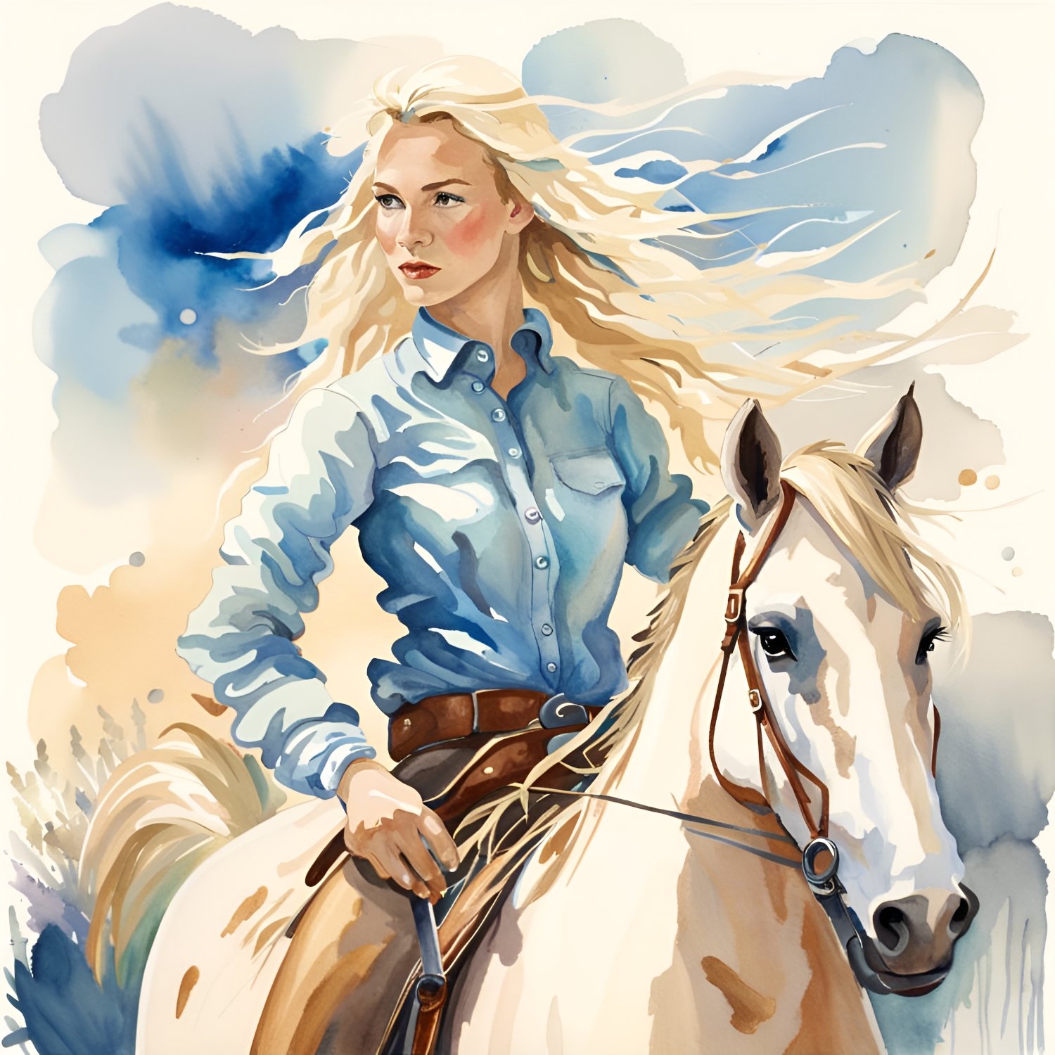 Solve Woman Riding a Horse jigsaw puzzle online with 121 pieces