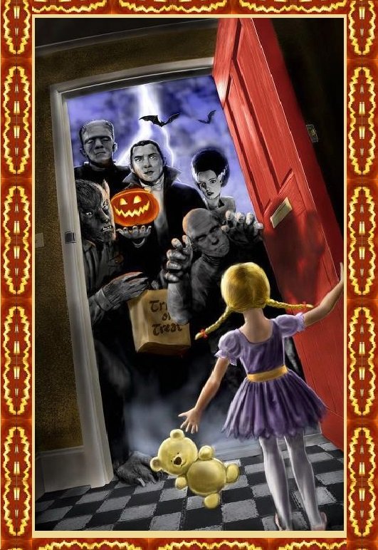 Solve The Universal Monsters go trick-or-treating on Halloween night ...