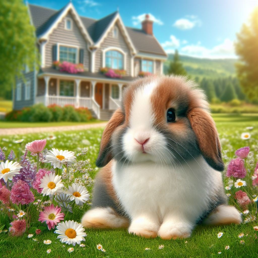 Solve Little bunny in the yard jigsaw puzzle online with 64 pieces