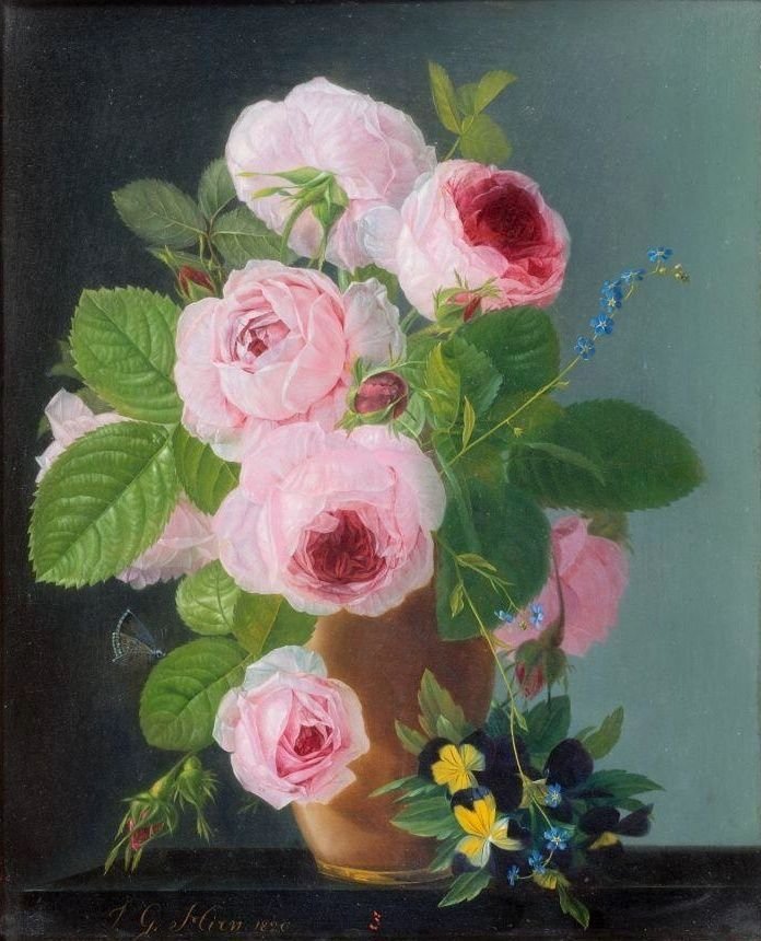 Solve Bouquet de Roses, Jean-Georges Hirn, 1820 jigsaw puzzle online ...
