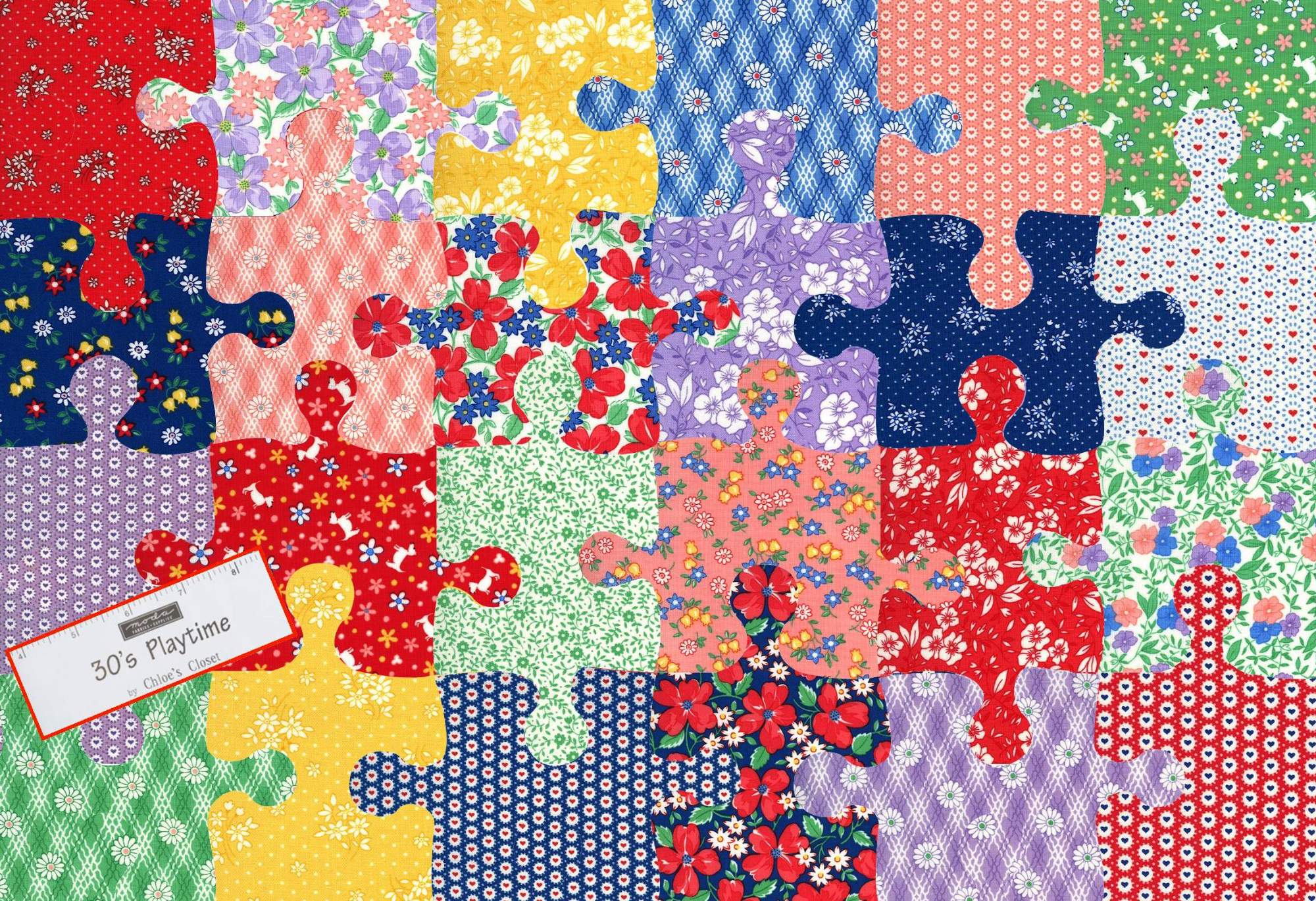 Solve Fabric patchwork - larger jigsaw puzzle online with 486 pieces