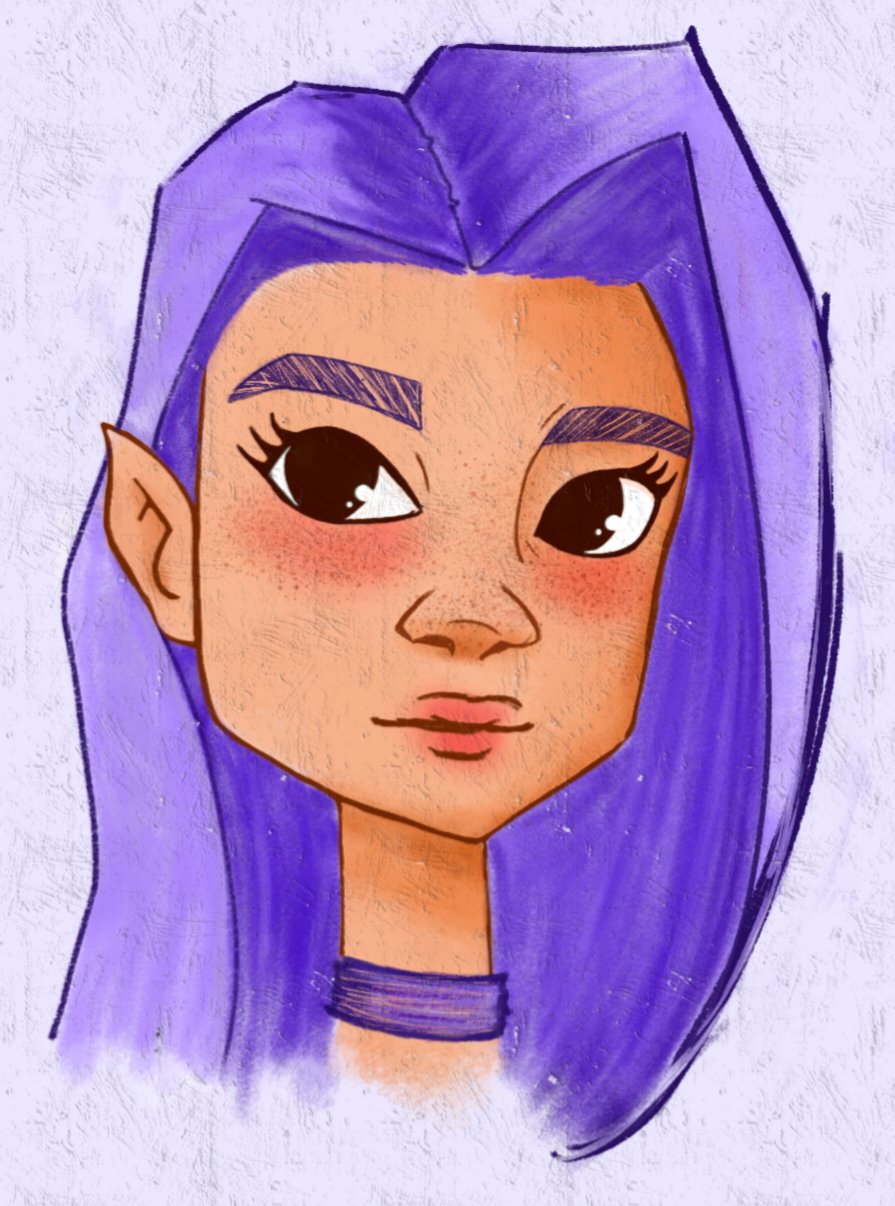 Solve Elf purple hair jigsaw puzzle online with 192 pieces