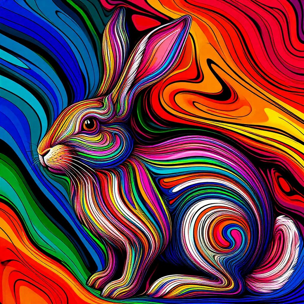 Solve swirly bunny jigsaw puzzle online with 9 pieces