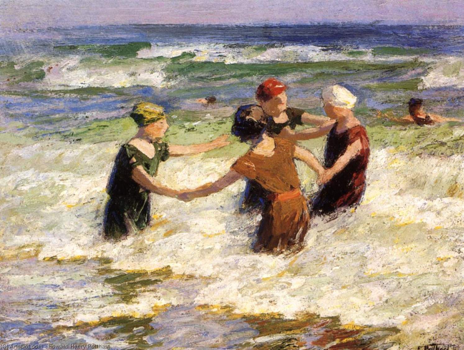 Solve Edward Henry Potthast (United States 1857-1927) - A Happy Group ...