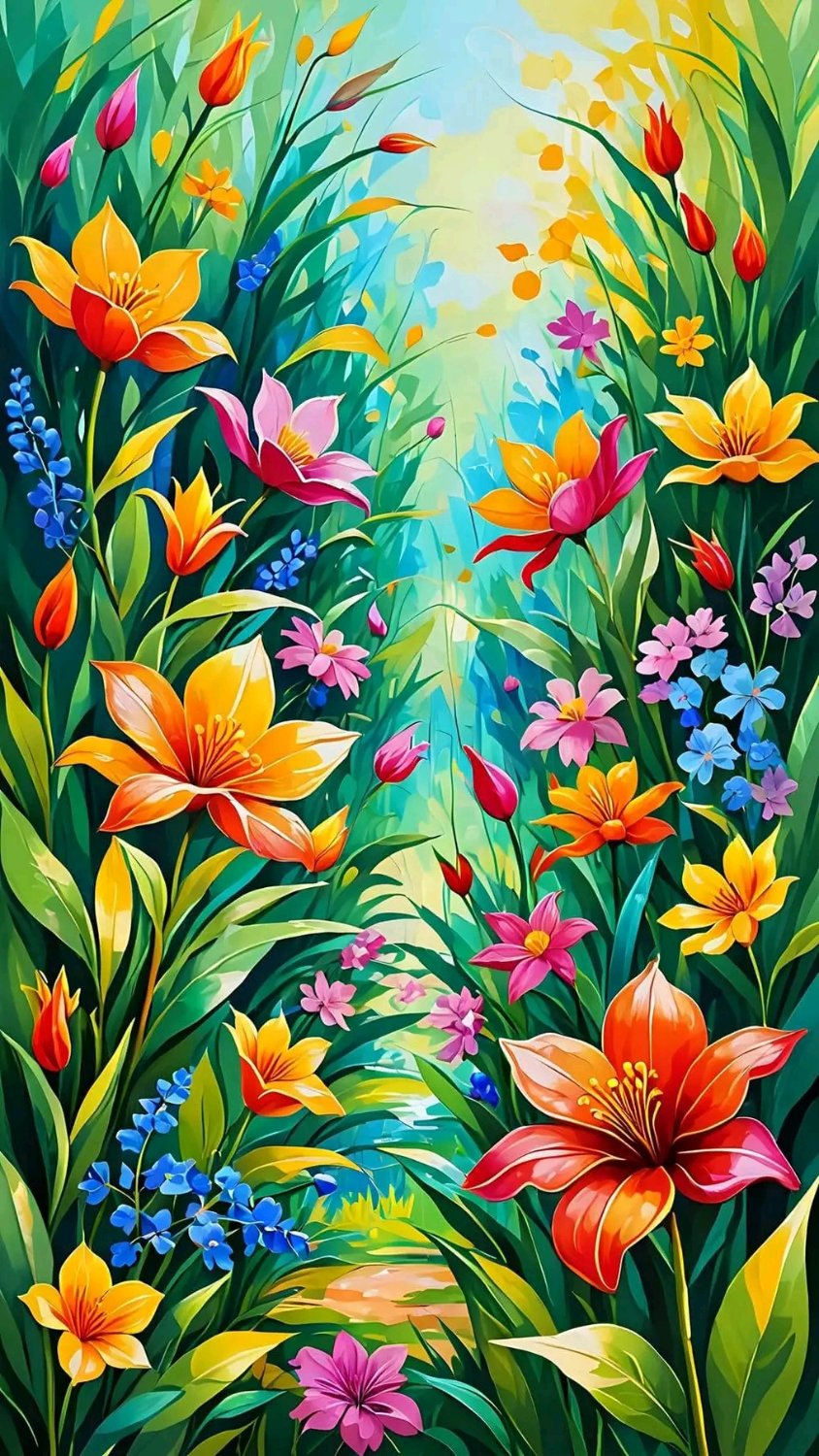 Solve Field of Flowers jigsaw puzzle online with 66 pieces