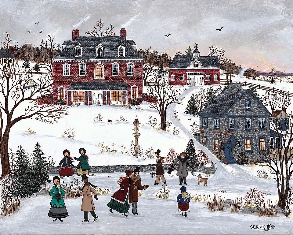 Solve Winter Skating jigsaw puzzle online with 154 pieces