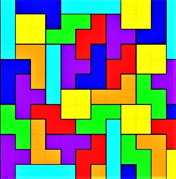 Solve Tetromino jigsaw puzzle online with 64 pieces