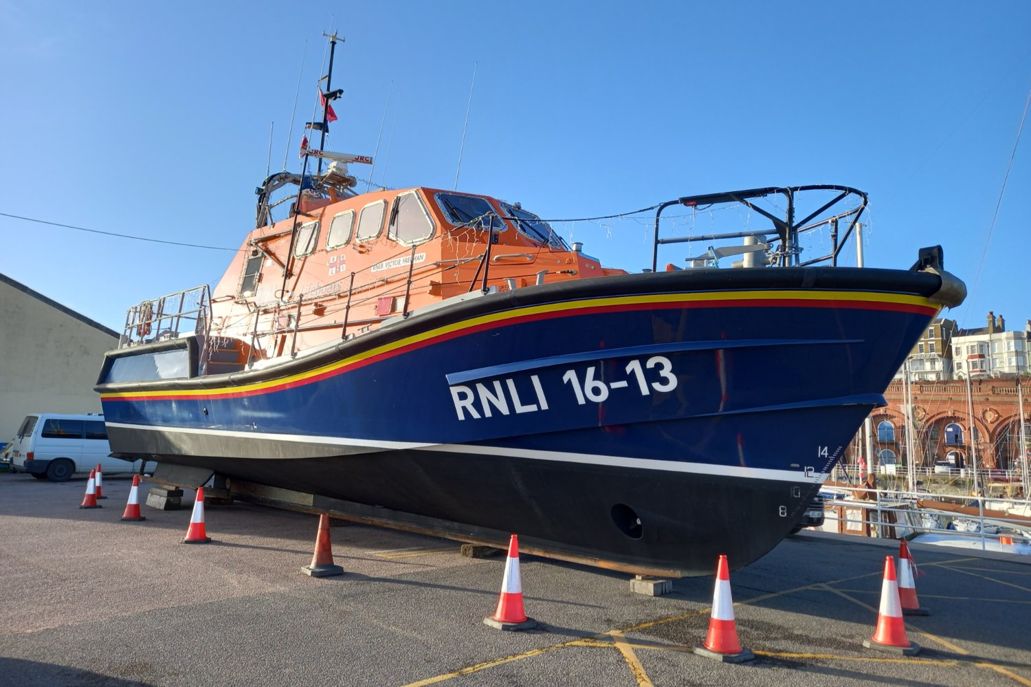 Solve RNLI lifeboat Victor Freeman jigsaw puzzle online with 12 pieces