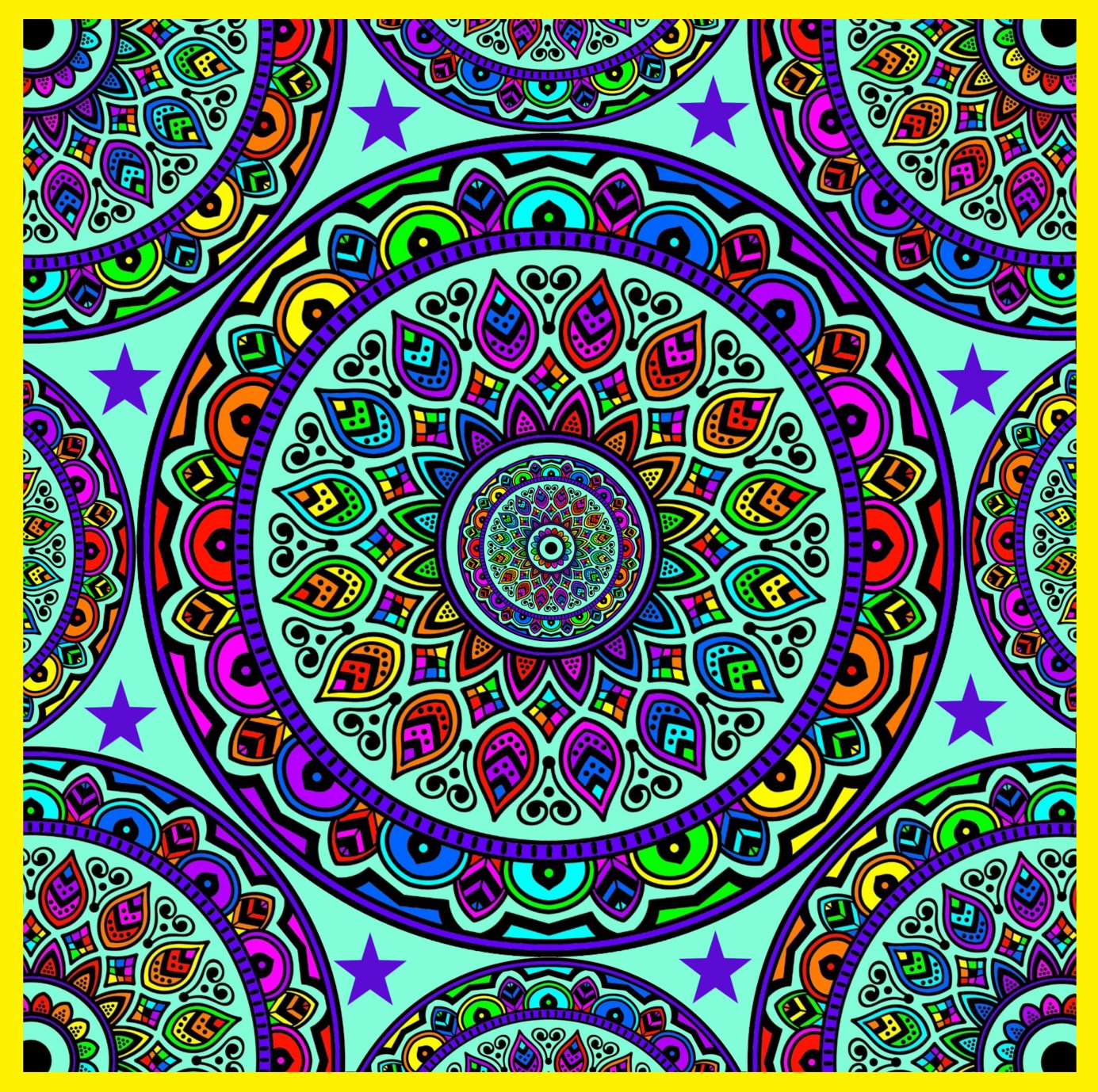 Solve Mandala Rainbow 110 jigsaw puzzle online with 196 pieces