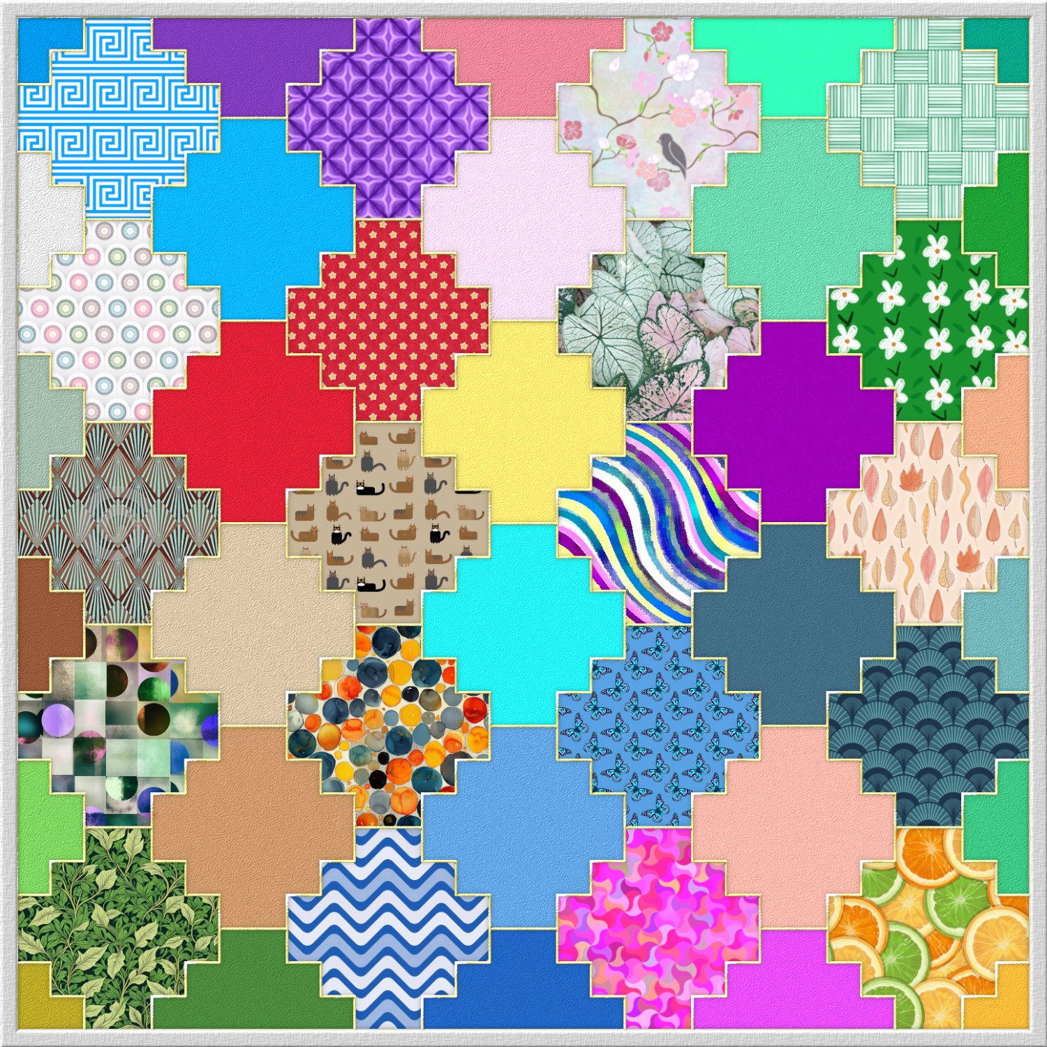 Solve Quilt 2 jigsaw puzzle online with 100 pieces