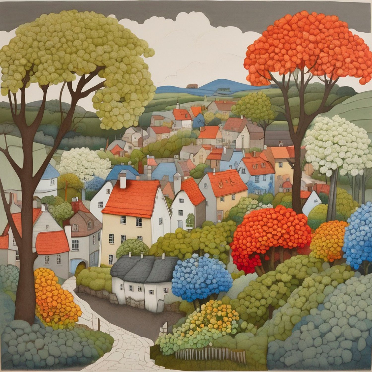 Solve Naive village view jigsaw puzzle online with 144 pieces