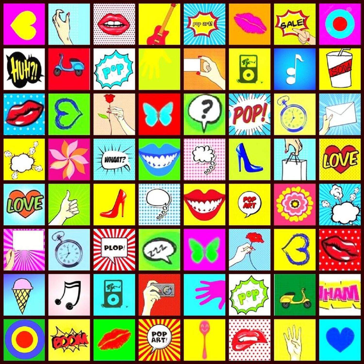 Solve Pop art mix jigsaw puzzle online with 169 pieces