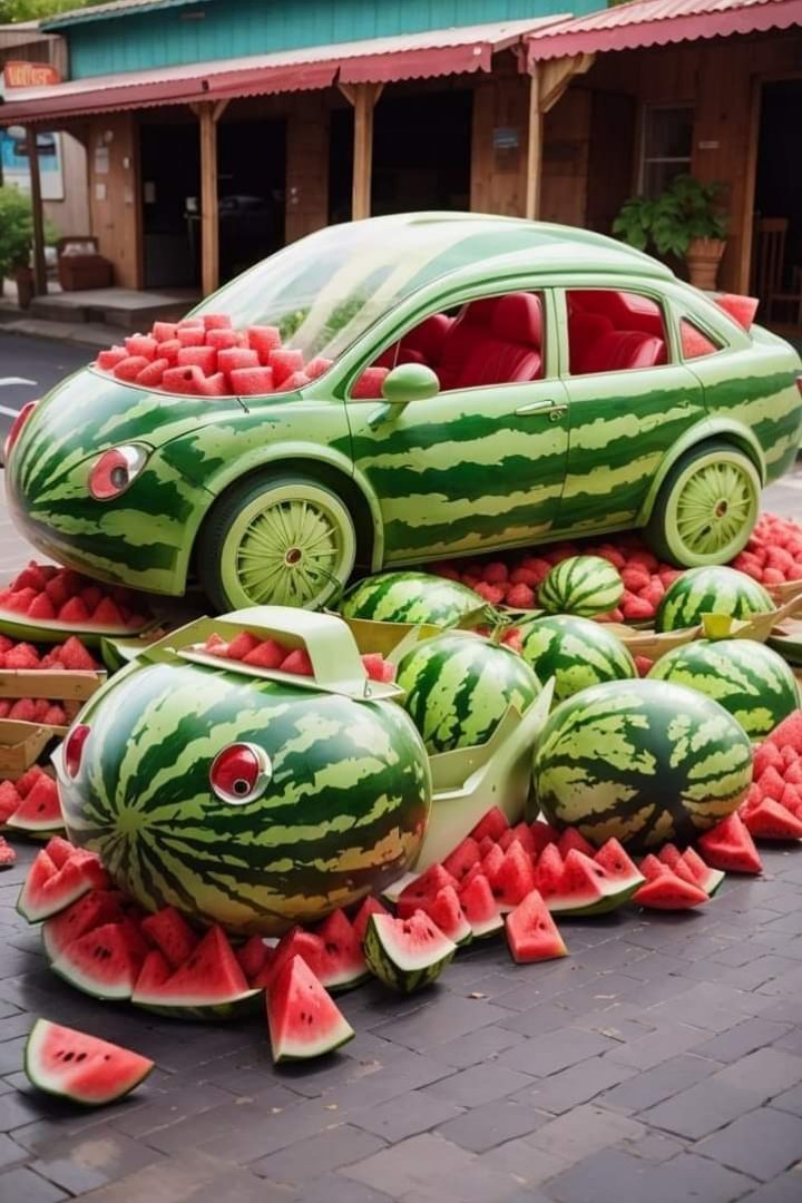 Solve Watermelon car... jigsaw puzzle online with 70 pieces
