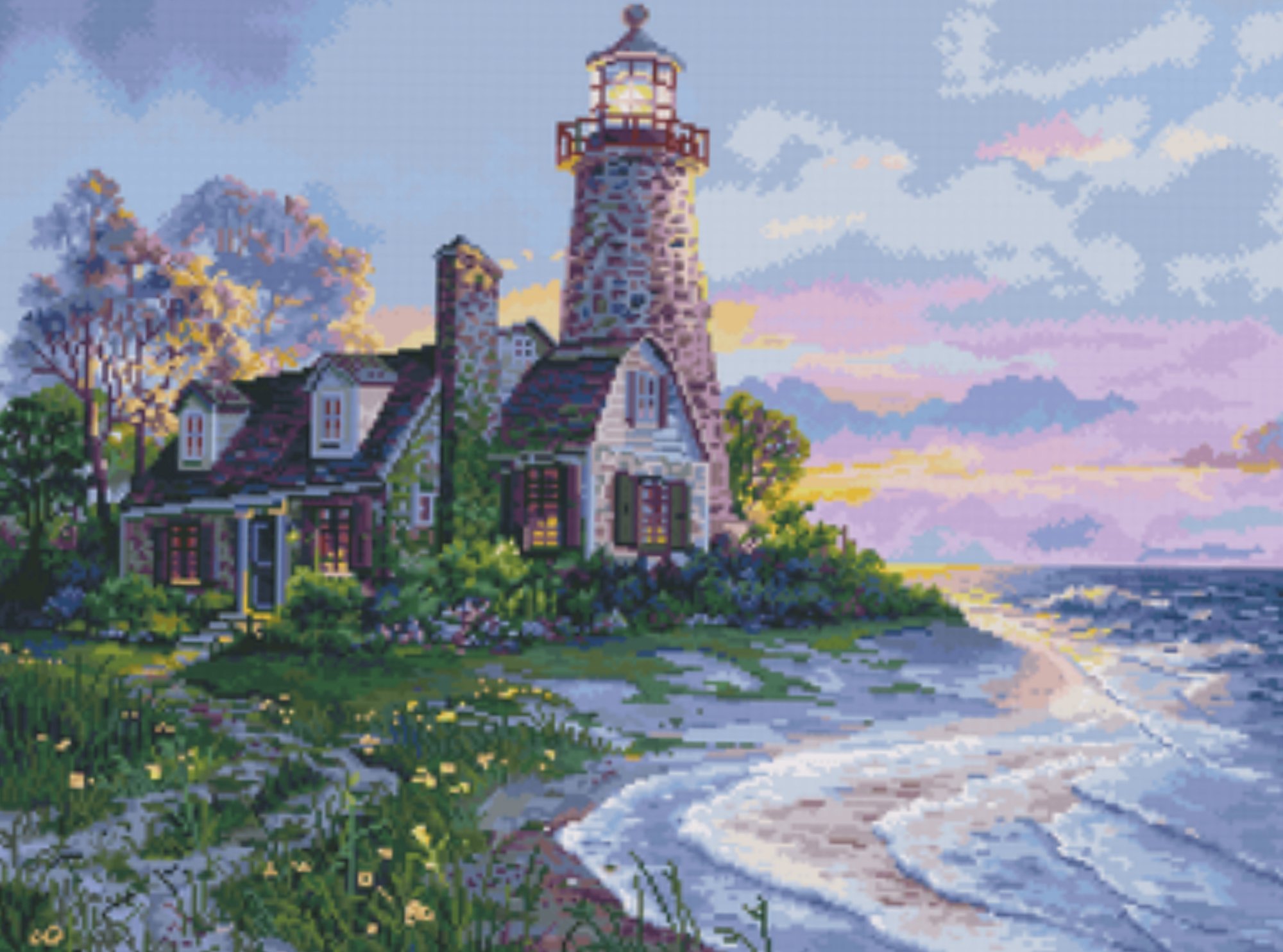 Solve Lighthouse cottage... jigsaw puzzle online with 130 pieces