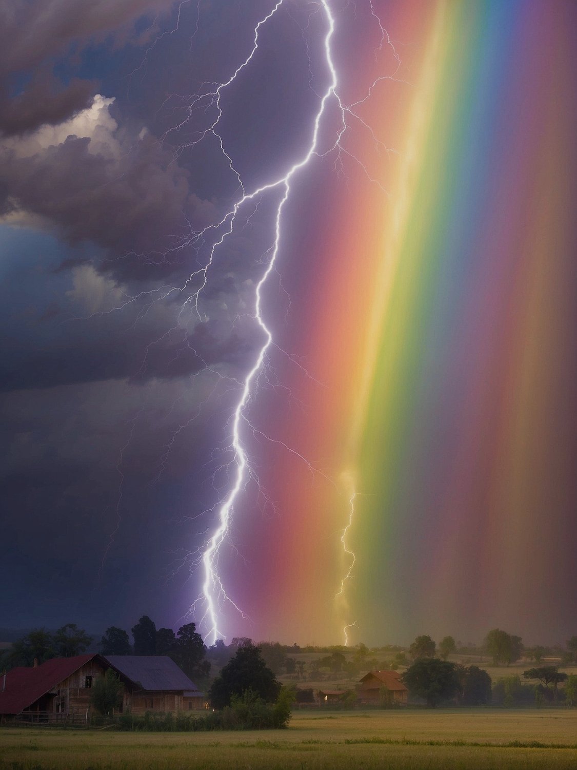 Solve Rainbow and lightning in California! jigsaw puzzle online with ...