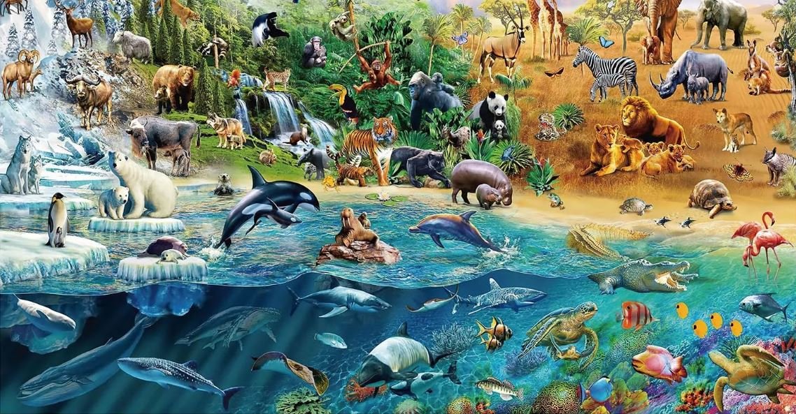 Solve Animal World jigsaw puzzle online with 91 pieces