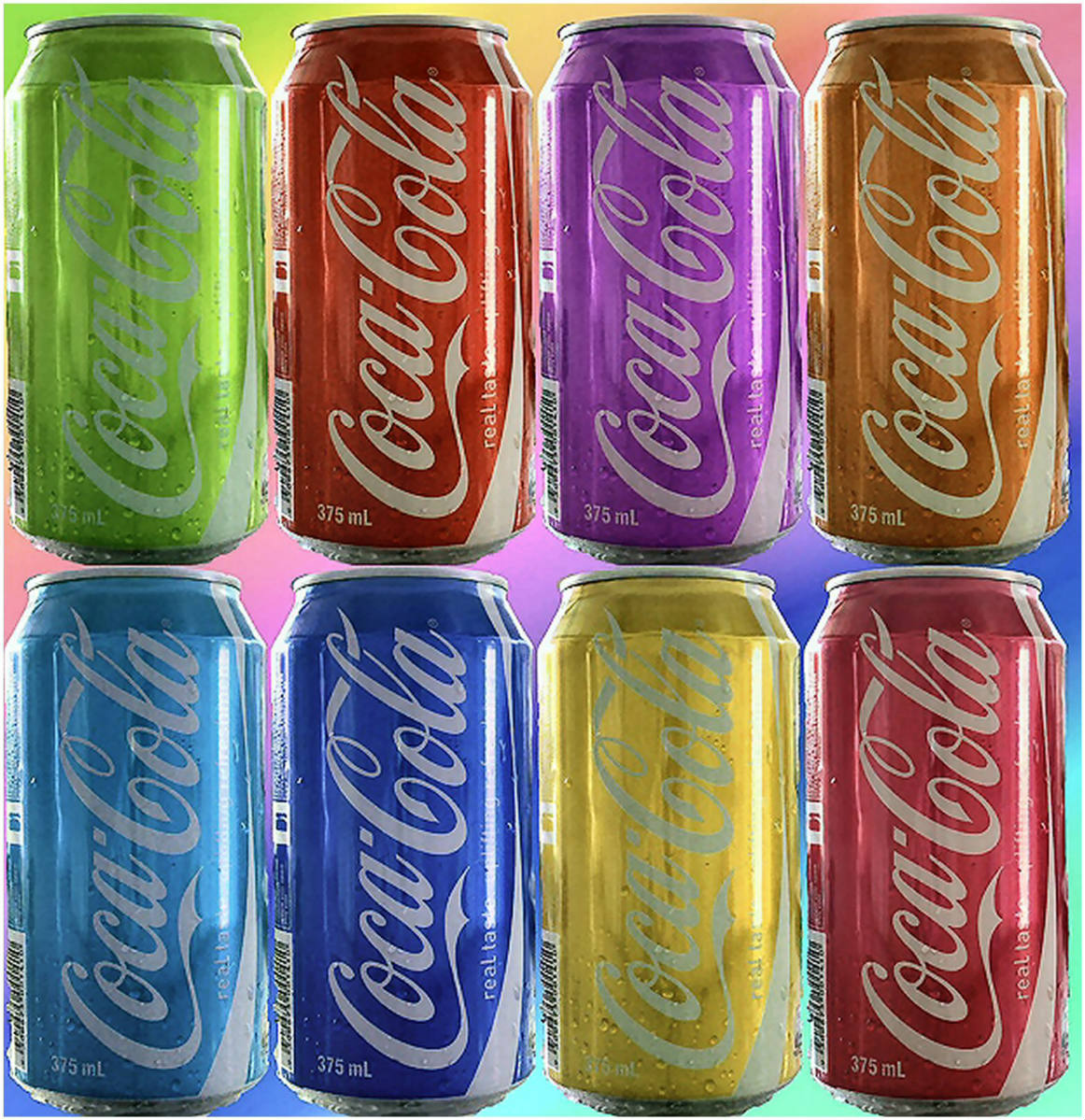 Solve Rainbow Coca-Cola jigsaw puzzle online with 380 pieces