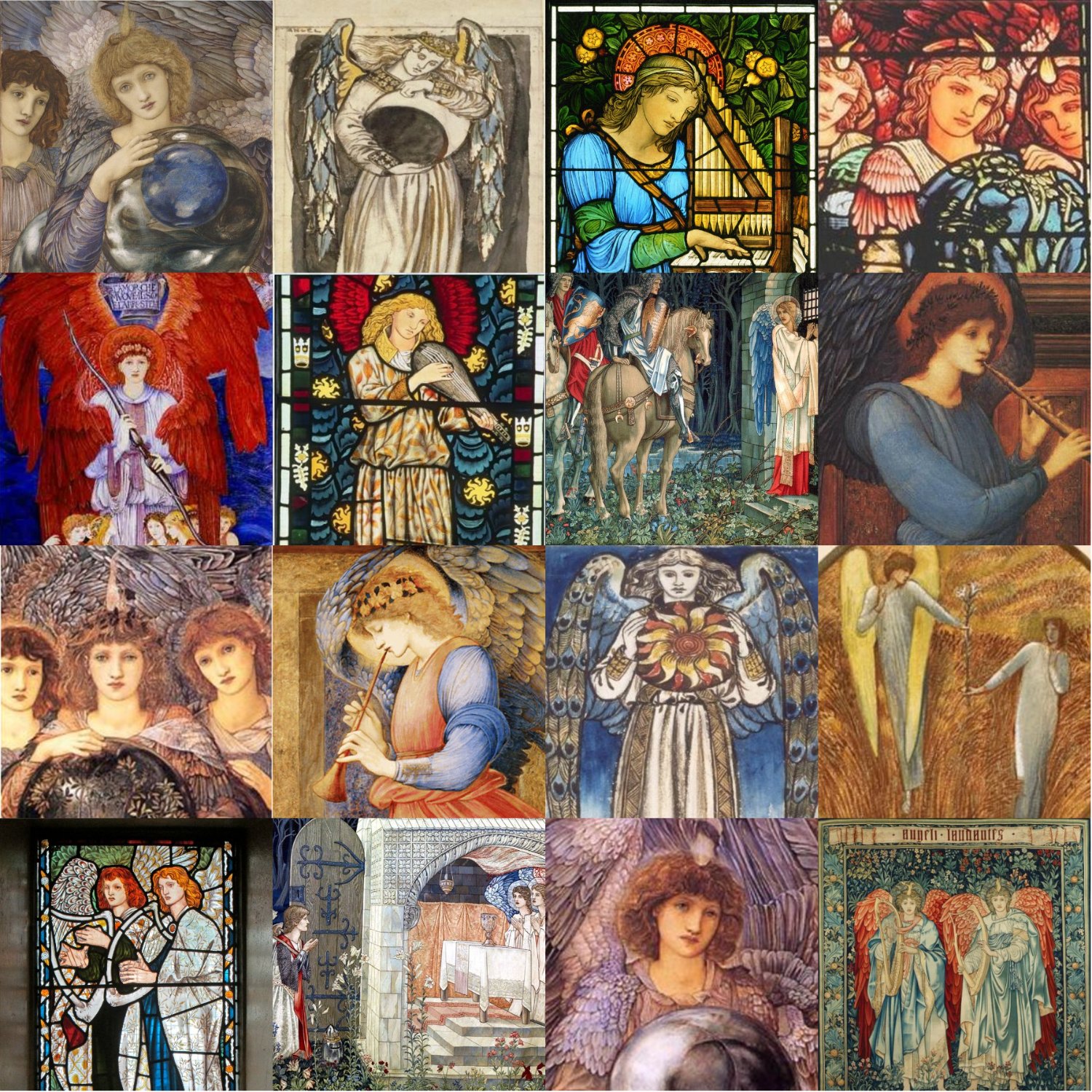 Solve ANGELS by Edward Burne Jones jigsaw puzzle online with 121 pieces