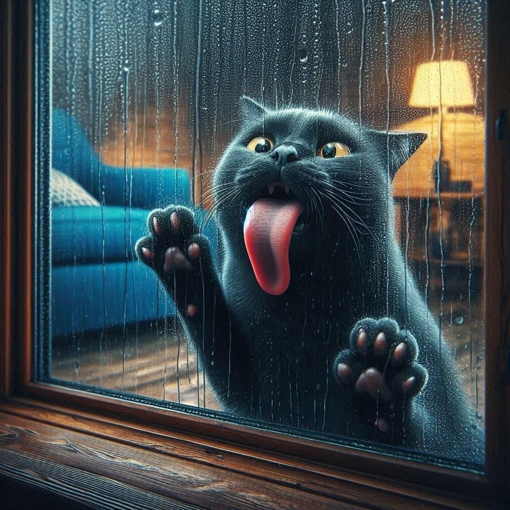 Solve The cat and rain outside the window 😊 jigsaw puzzle online with ...