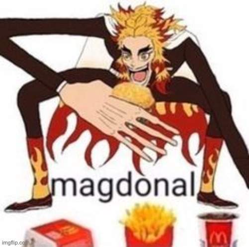 Solve Demon Slayer - Rengoku eating Mcdonals jigsaw puzzle online with ...