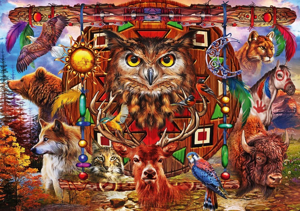 Solve Animal Totem jigsaw puzzle online with 117 pieces