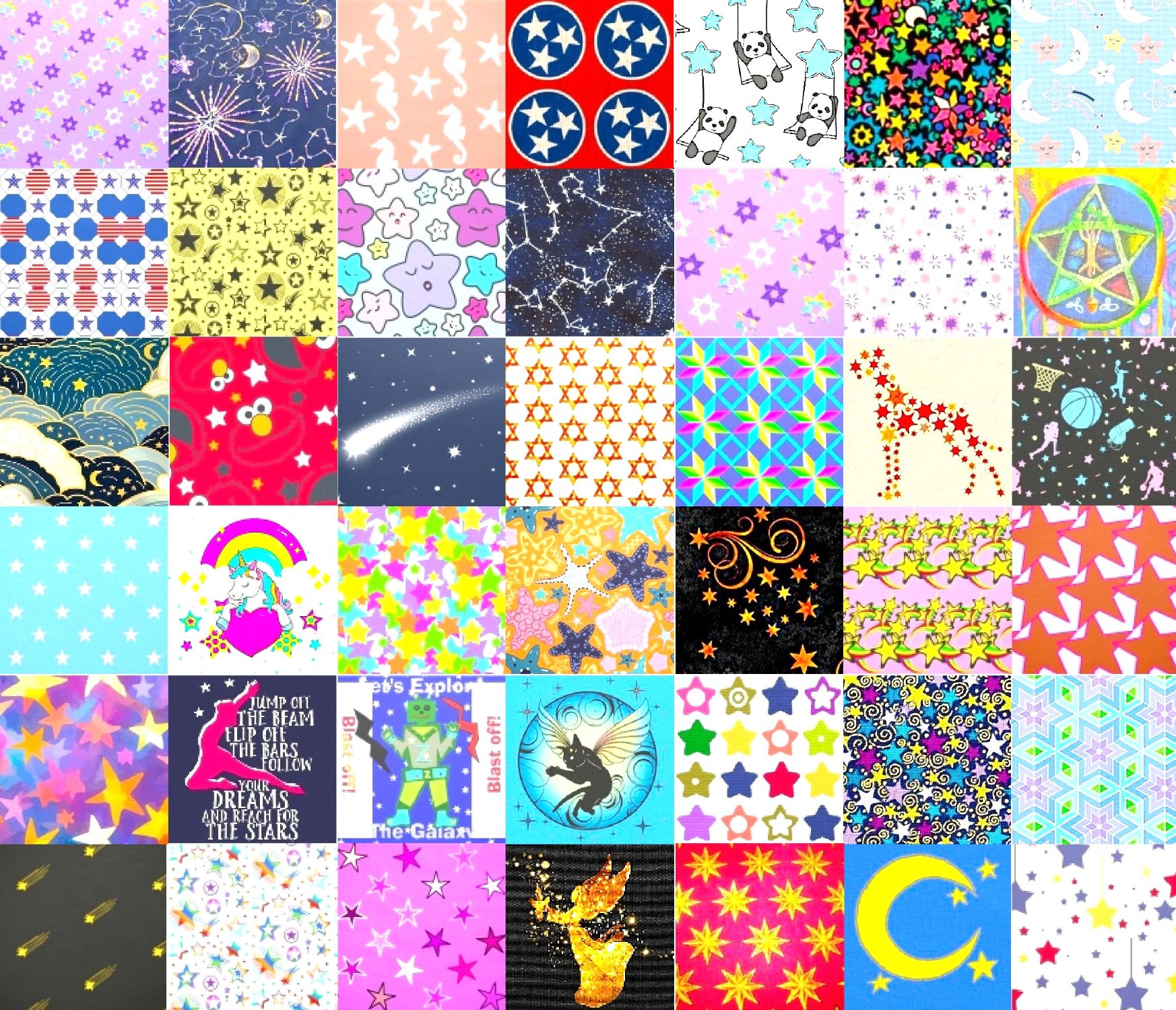 Solve PATCHWORK STARS jigsaw puzzle online with 72 pieces