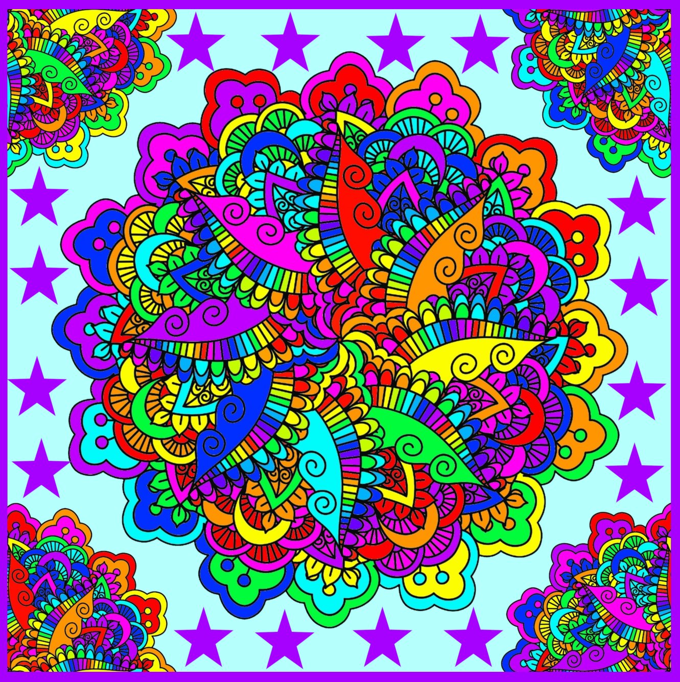 Solve Mandala Rainbow 221 jigsaw puzzle online with 196 pieces