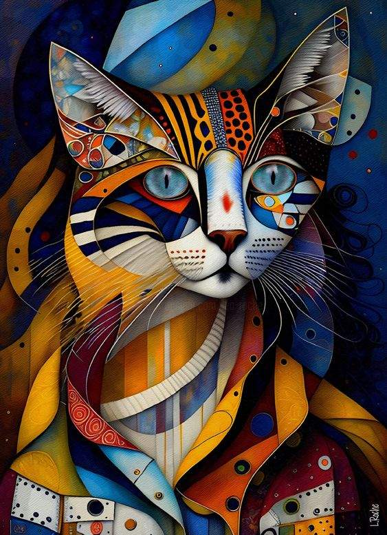 Solve Artist L.Roche,Cat ... digital art jigsaw puzzle online with 96 ...