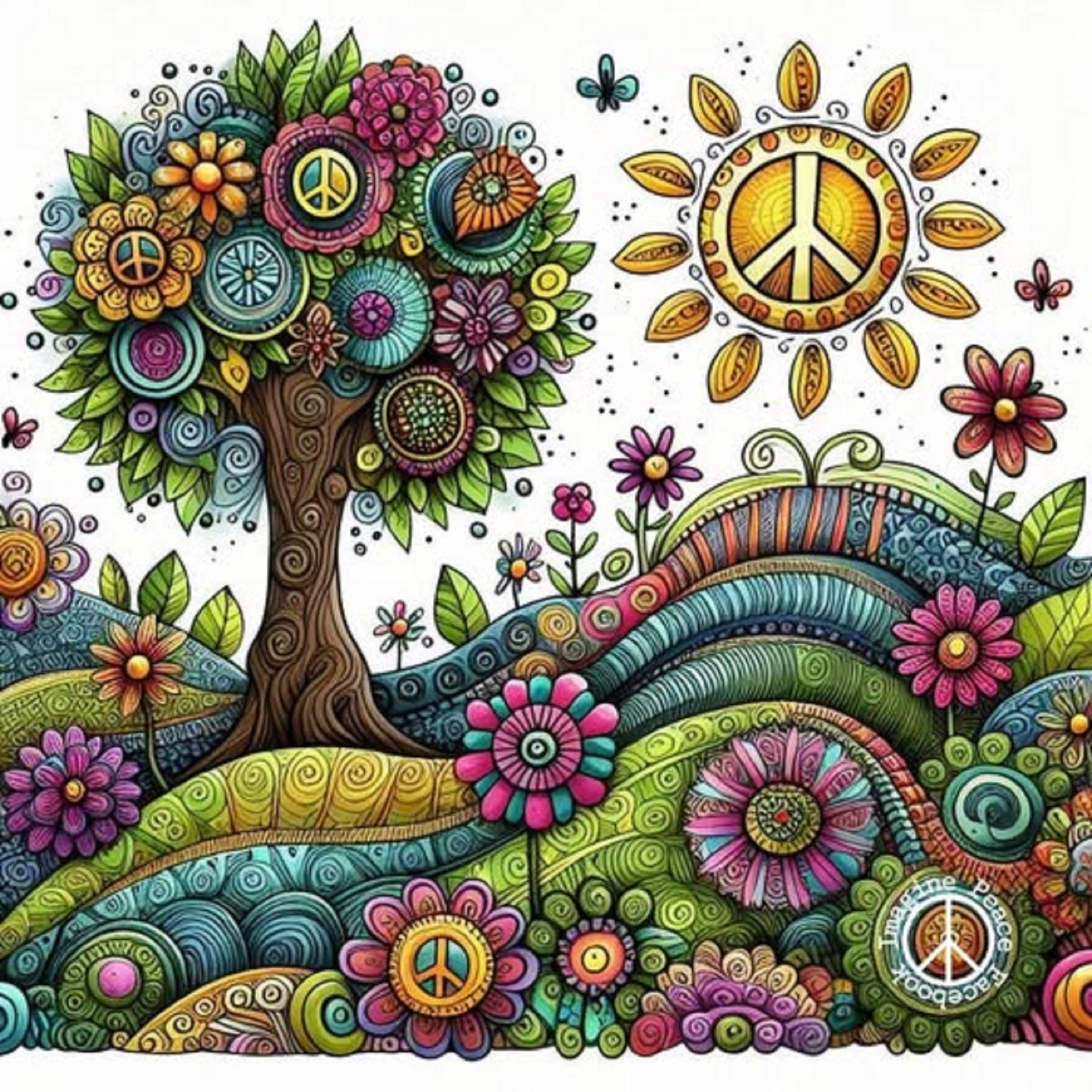 Solve IMAGINE PEACE jigsaw puzzle online with 600 pieces