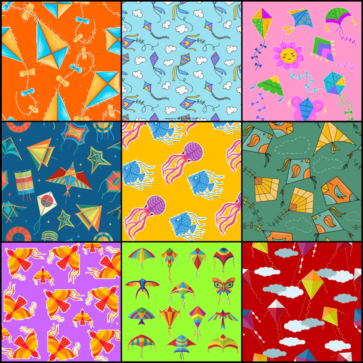 Solve Kite patterns 2 jigsaw puzzle online with 324 pieces