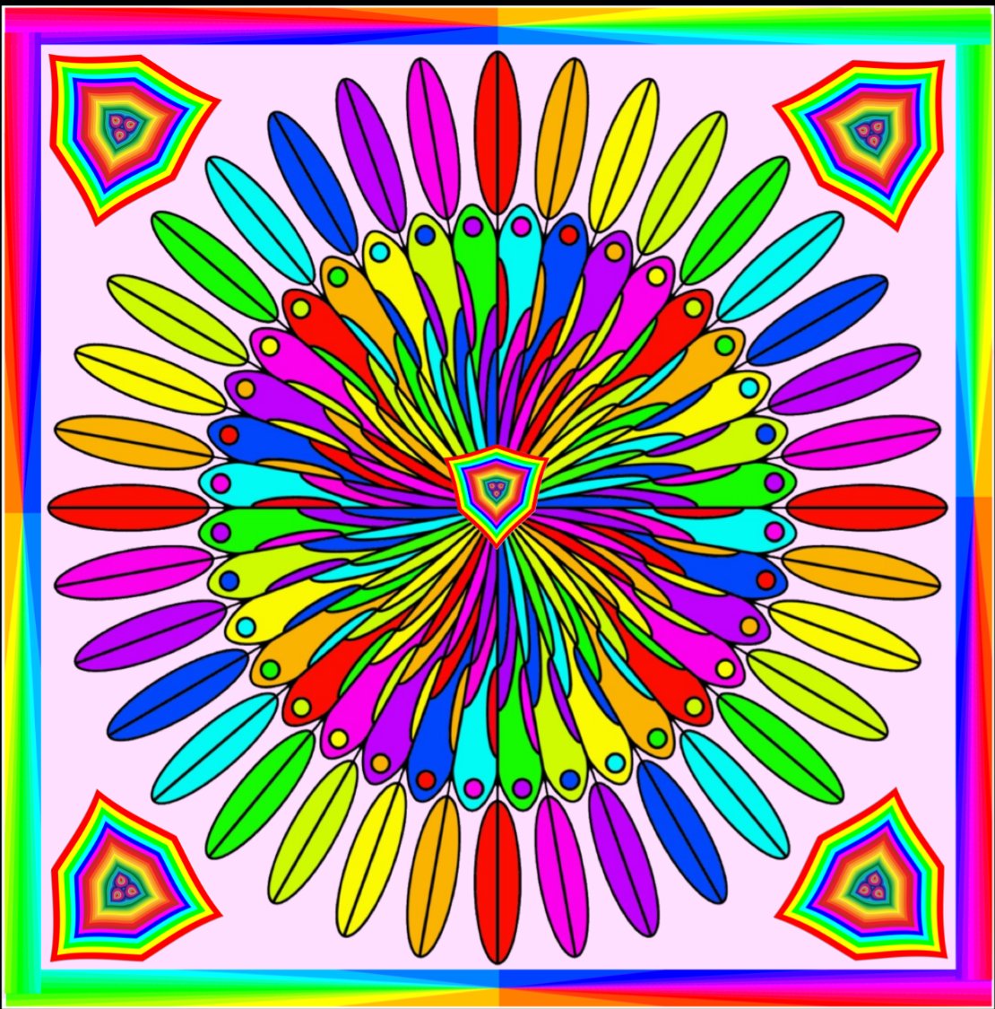 Solve Rainbow Mandala - resize up to 342 jigsaw puzzle online with 16 ...