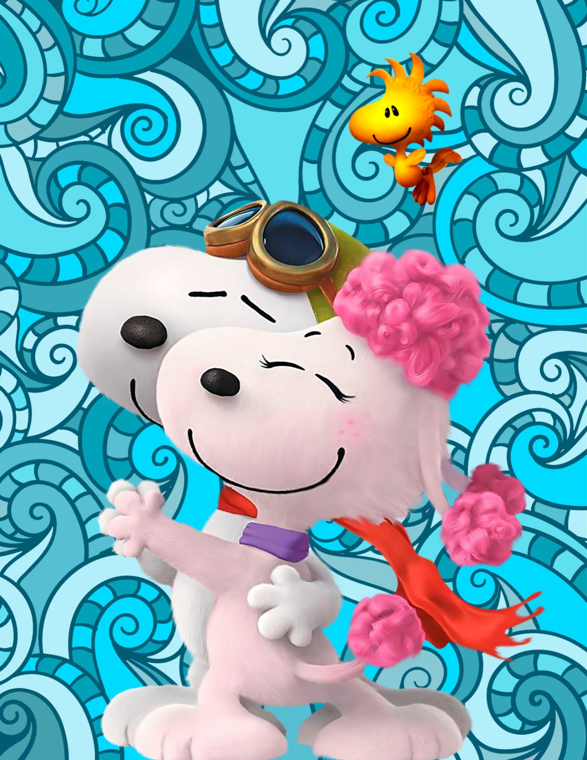 Solve Snoopy and Fifi jigsaw puzzle online with 108 pieces