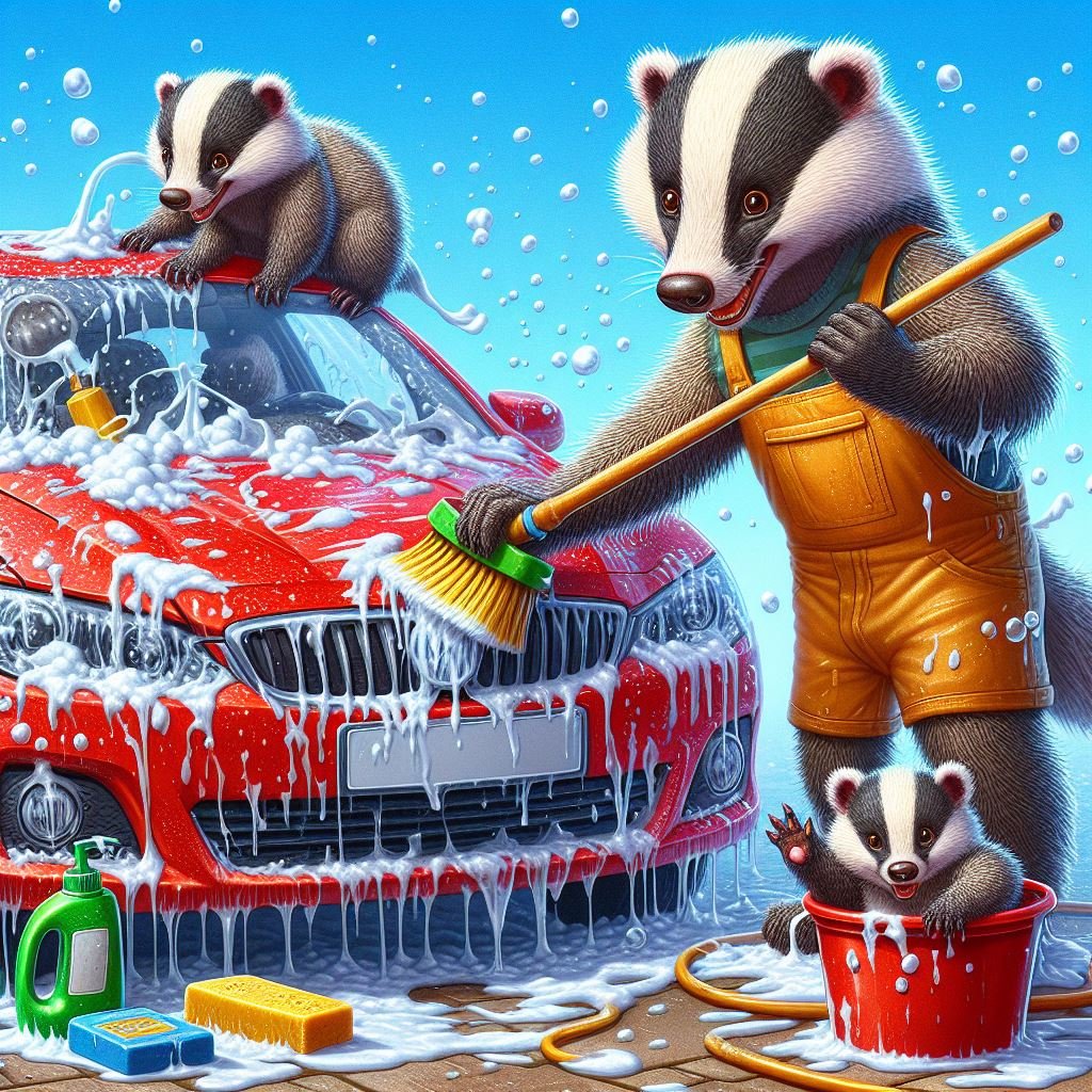 Solve Washing the car jigsaw puzzle online with 64 pieces