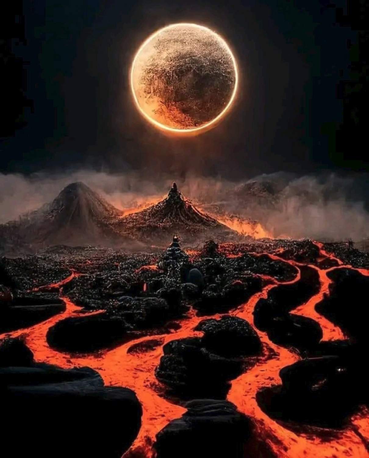 Solve Moon on fire jigsaw puzzle online with 500 pieces