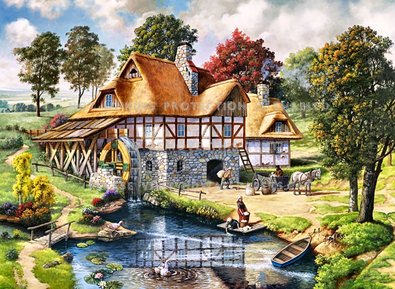Solve watermill tudor jigsaw puzzle online with 352 pieces